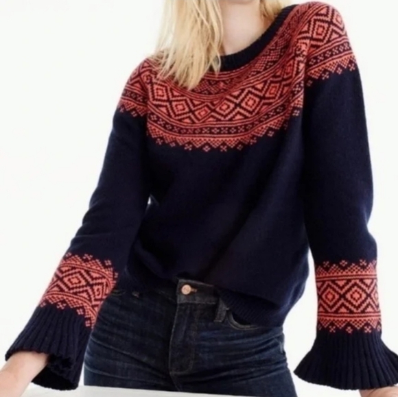 J. Crew | Sweaters | J Crew Navy Nordic Fair Isle Sweater | Poshmark